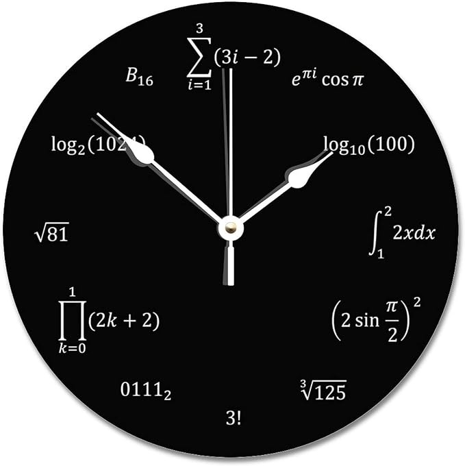 Amazon.com: ArogGeld Math Equations and Notations Wall Clock Silent ...