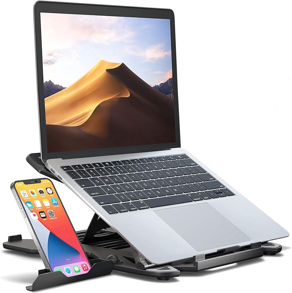 Amazon Basics Aluminum Portable Foldable Laptop Support Stand for ...