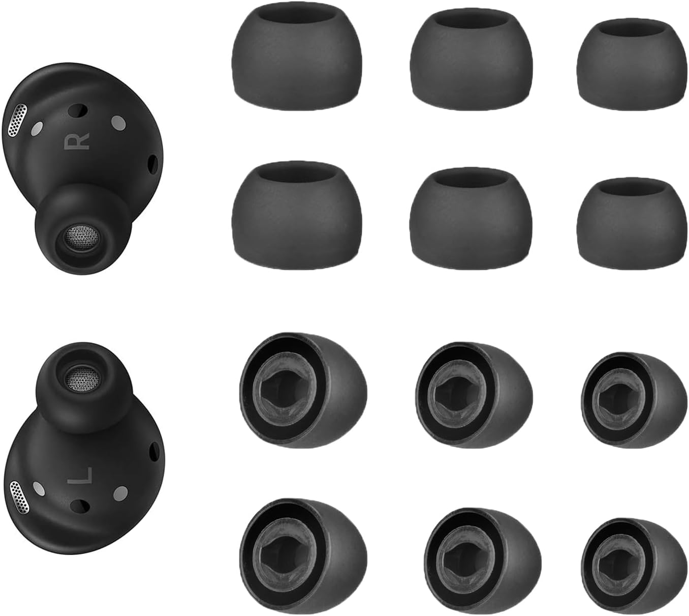 Amazon.com: 6 Pairs Silicone Galaxy Buds 2 Ear Tips Earbuds, S/M/L 3 ...