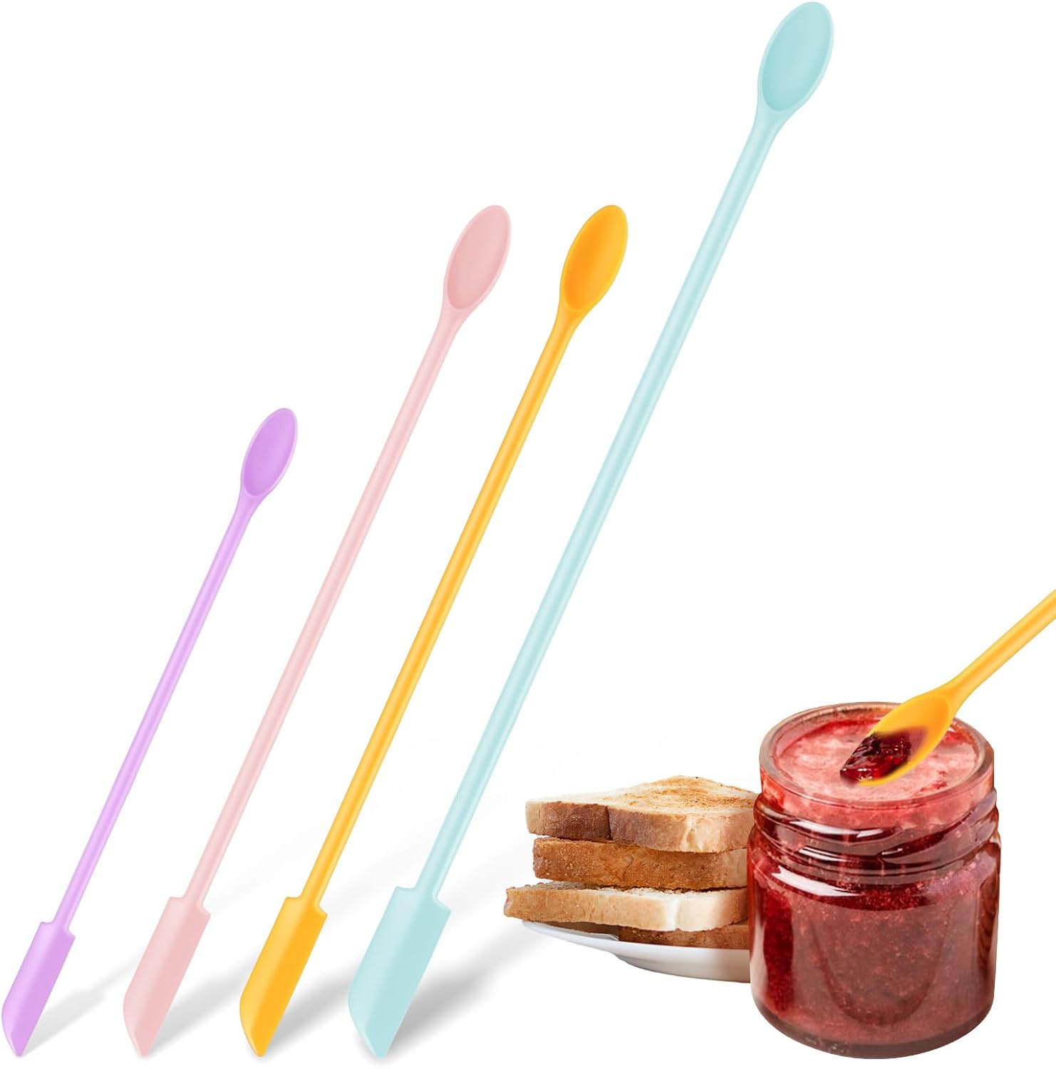 Amazon.com: Double-ended Mini Silicone Spatula Set of 4 Makeup Reusable ...