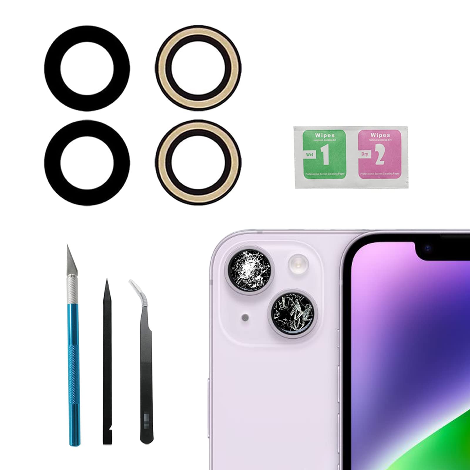 Amazon.com: 14/14 Plus Back Rear Camera Lens Glass Replacement for ...