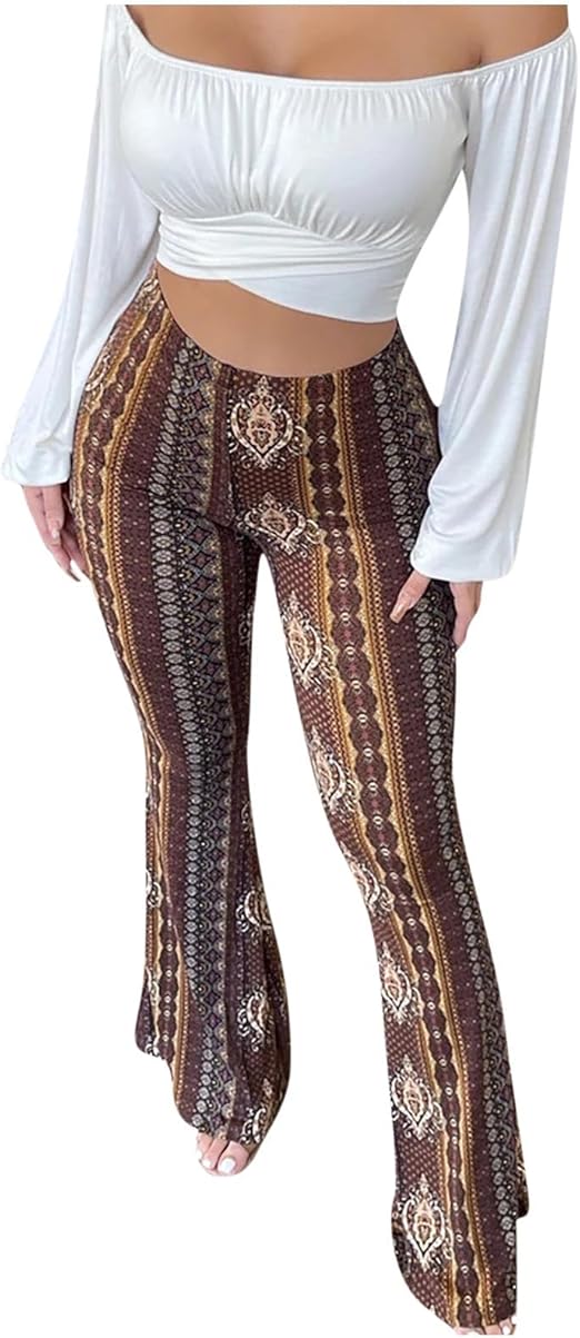 Amazon.com: Hvyesh Forbidden Pants Flared Leggings for Women Stretchy ...