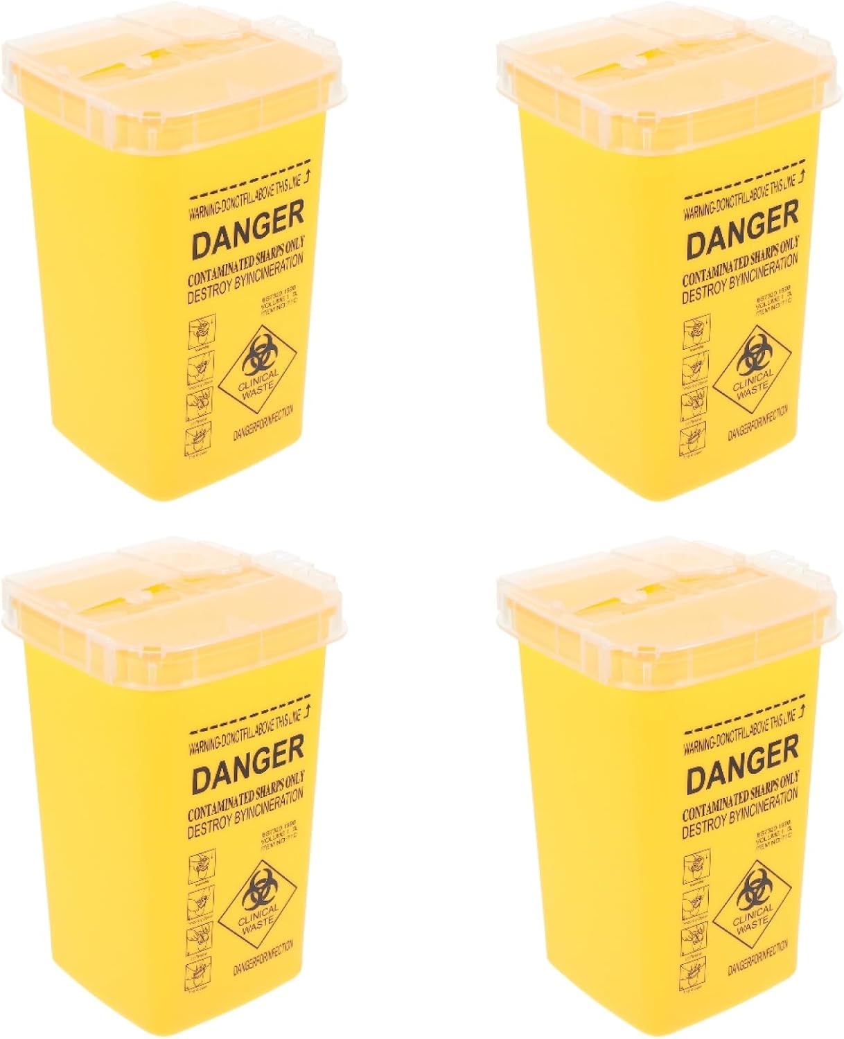 FOMIYES 4pcs Waste Sharps Container Small Sharps Waste Bin Tattooing ...