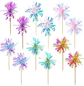Amazon.com: 12 Pcs Firework Cupcake Toppers Sparkle Birthday Cake ...