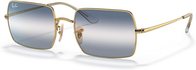 Amazon.com: Ray-Ban Rb1969 Rectangle Rectangular Sunglasses, Gold/Clear ...