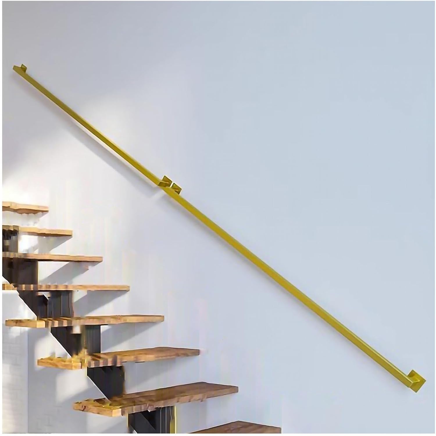 Amazon.co.jp: 1-20ft Gold Iron Handrail, 440lb Capacity Wall Mounted ...
