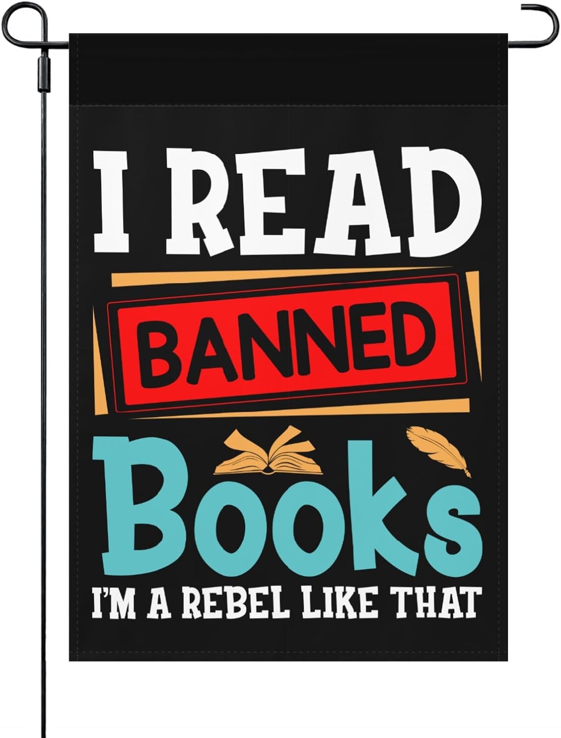 Amazon.com : I Read Banned Books Im House Flags Decorative House Flag ...