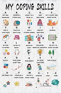 Amazon.com: Ostapt Coping Skills Decor Sign Coping Skills Alphabet ...