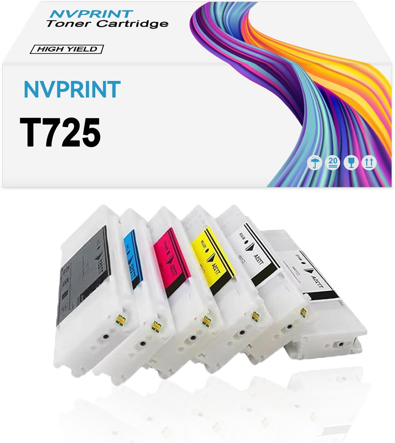 Amazon.com: NVPRINT Remanufactured T7251 T7252 T7253 T7254 T725A Ink ...
