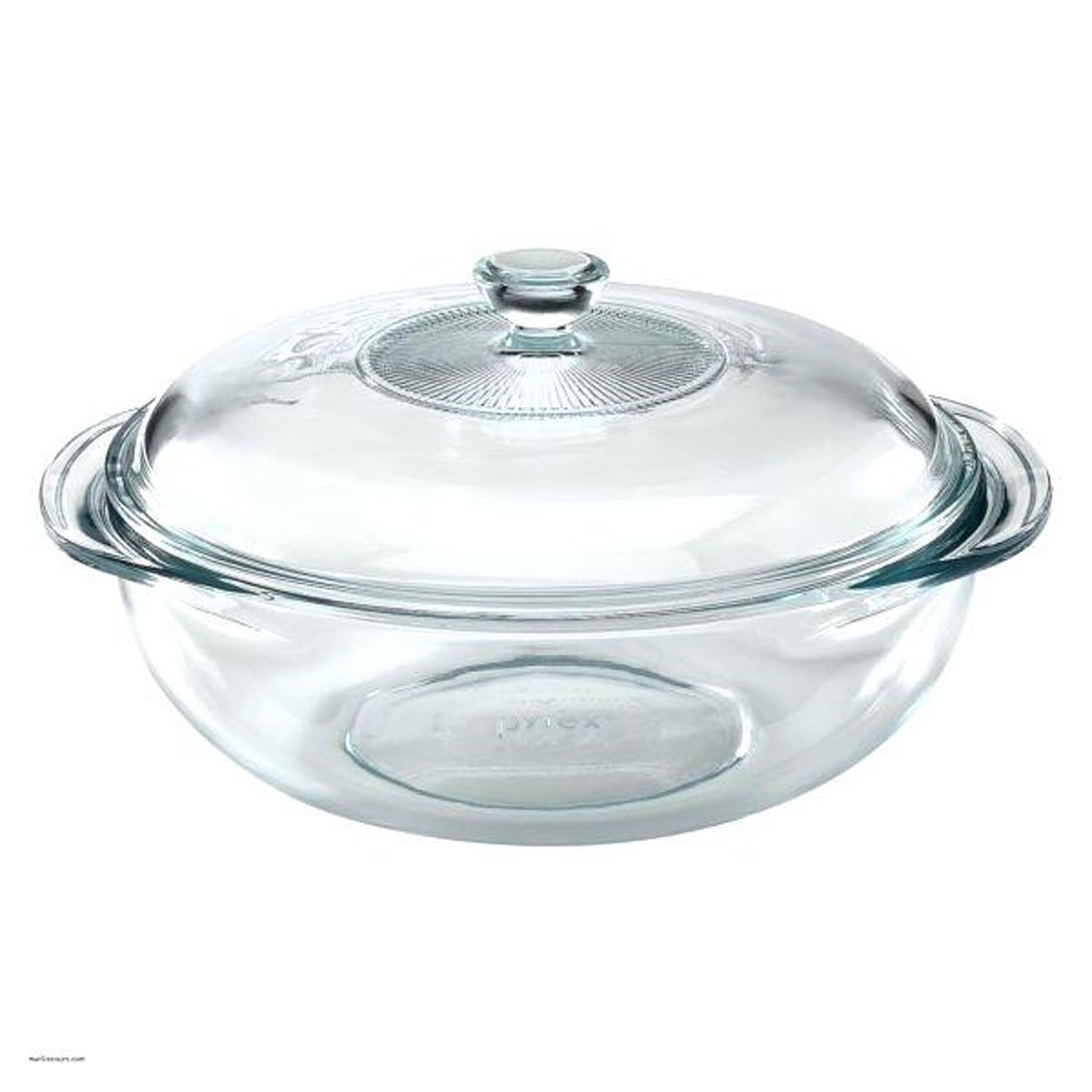 Toughened Glass Round Glass Casserole Borosilicate Bowl with Lid, 2 ...
