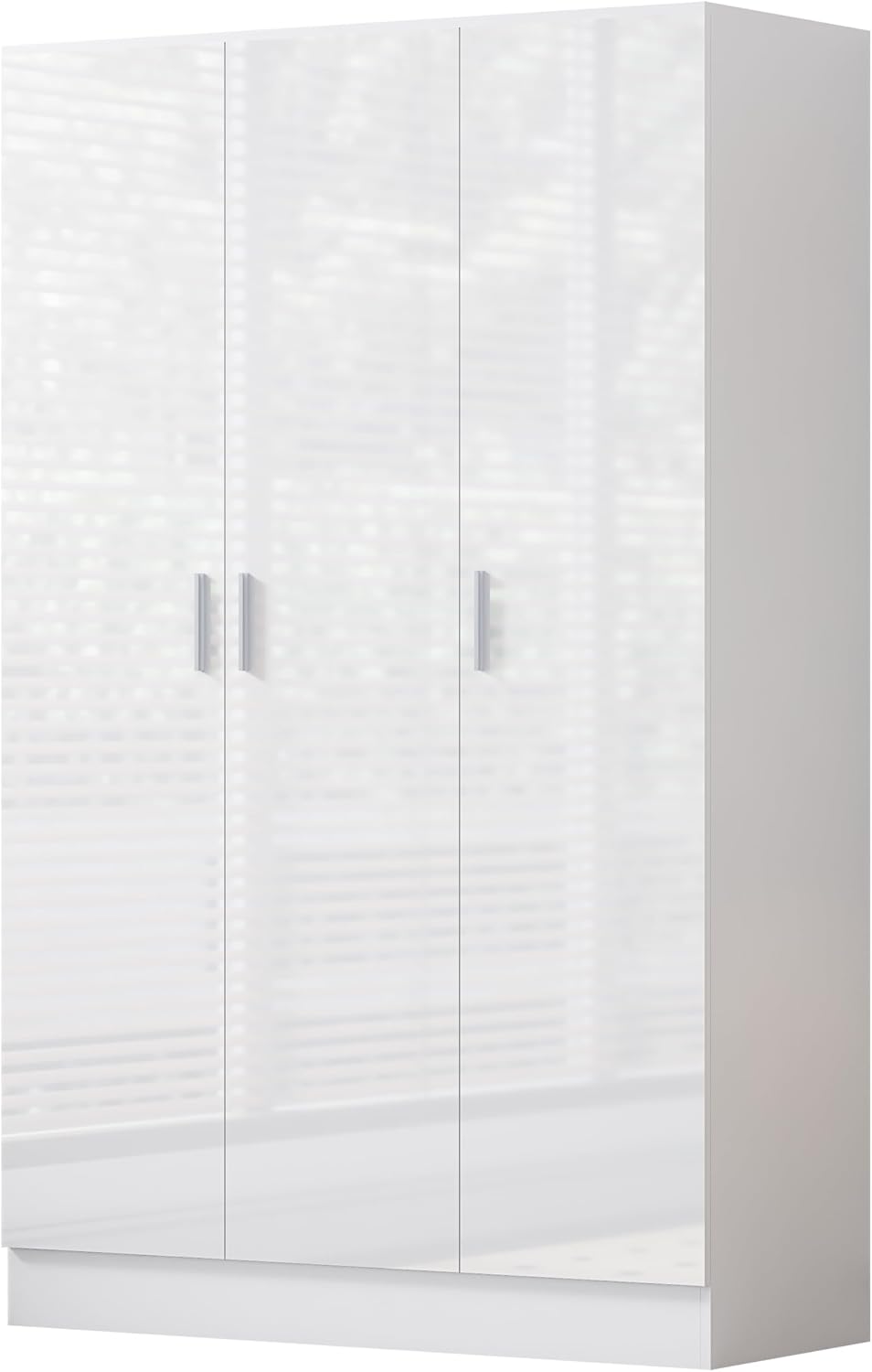 Reflect - 3 Door PLAIN Wardrobe with 4 Shelves and Handing Rail for ...