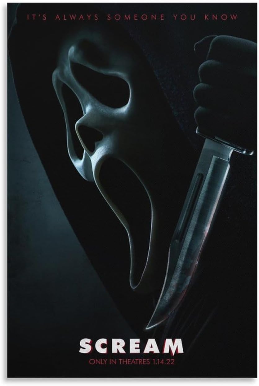 Amazon.com: Scream Poster Unframe:12x18inch(30x45cm) Canvas Poster TV ...