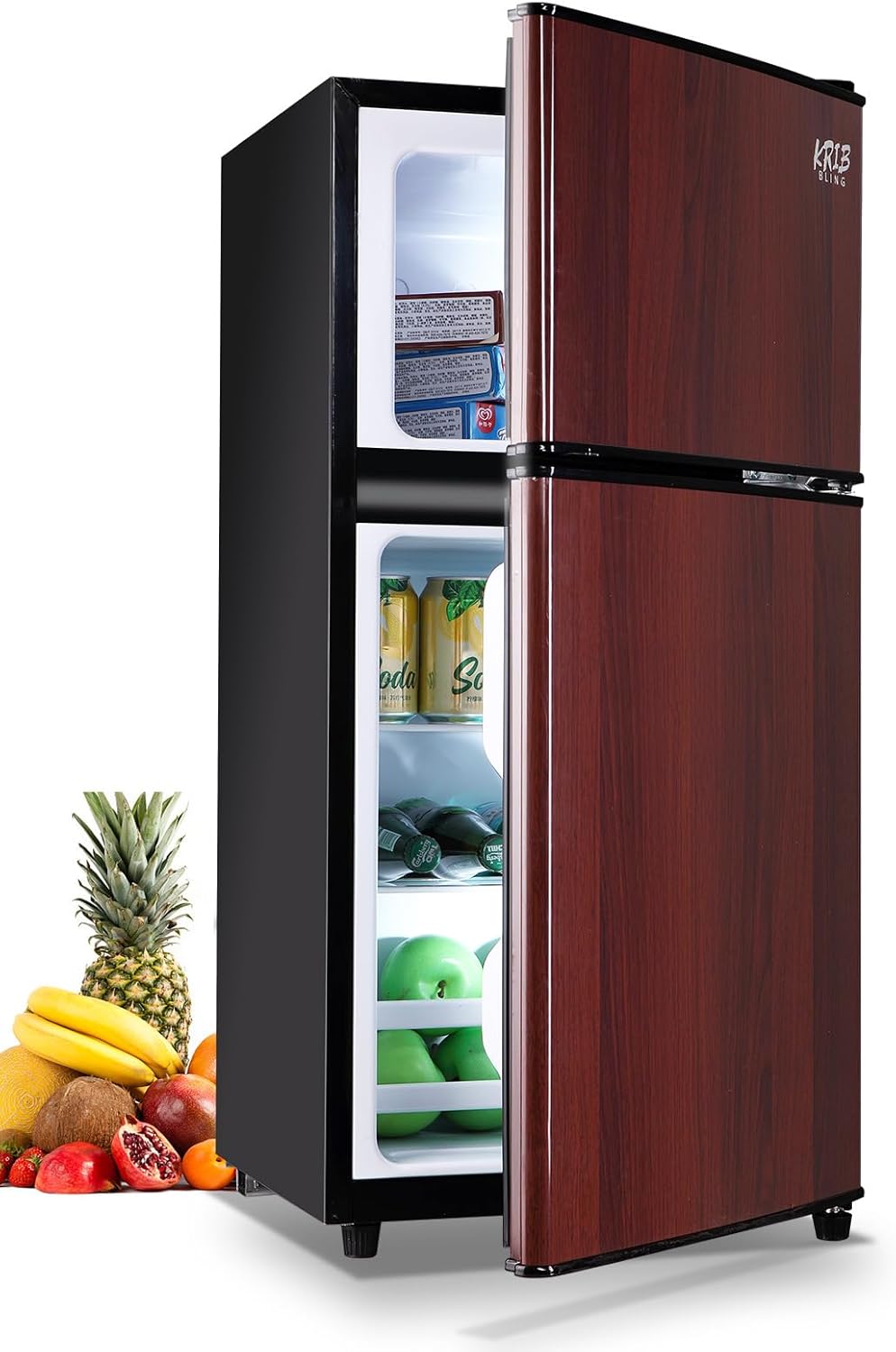 Amazon.com: KRIB BLING Mini Fridge With Freezer,Compact Refrigerator ...