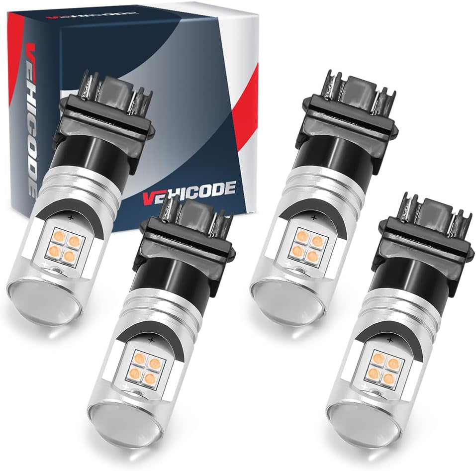 Amazon.com: VEHICODE 3157 LED Bulb Amber Turn Signal Light 3057 3156 ...