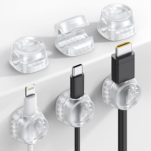 Lamicall [6 Pack] Spring Cable Holder Clips - No-residue Cord ...