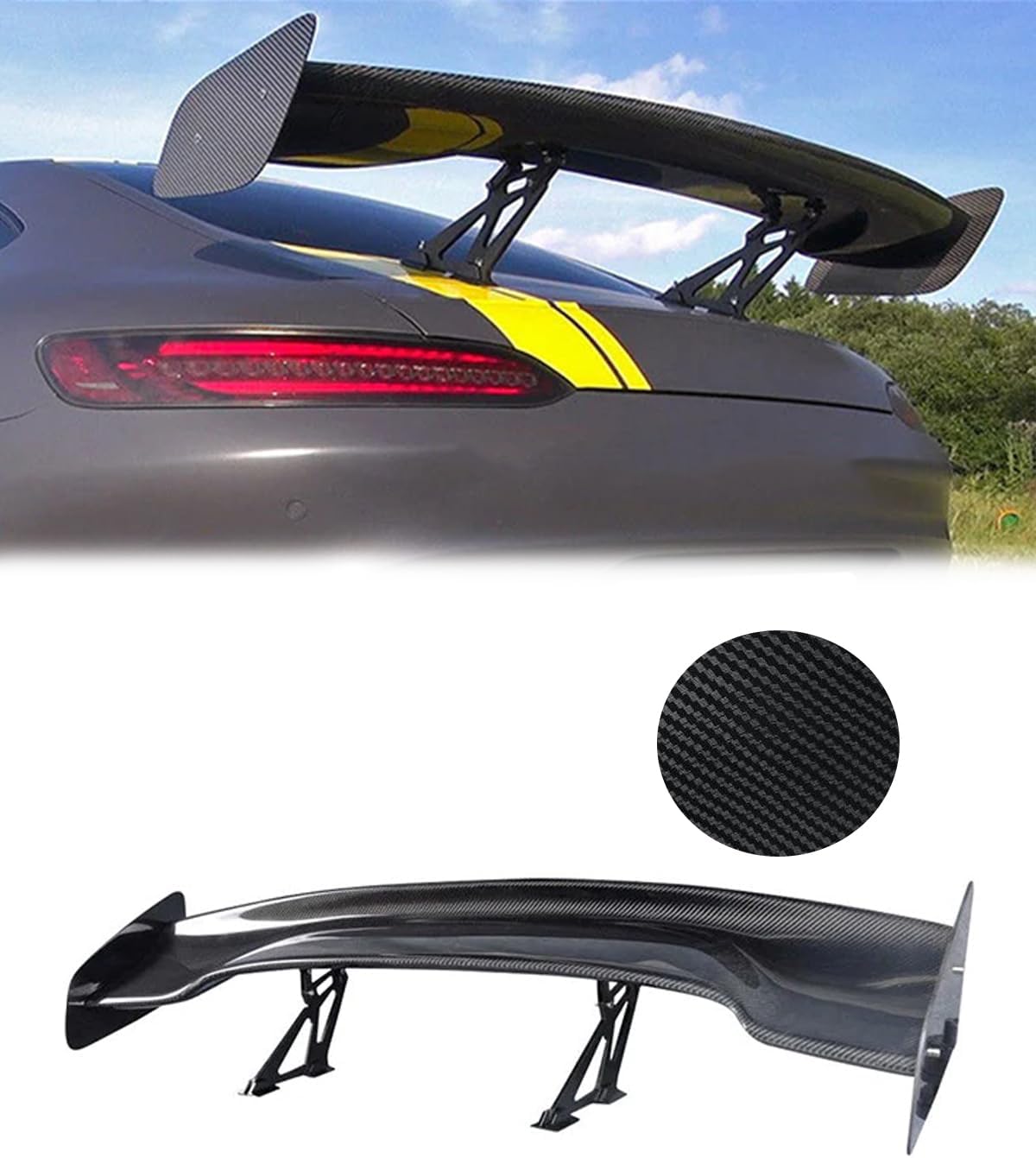 Amazon.com: 57 Inch Universal Rear Trunk Spoiler Wing GT Racing Style ...
