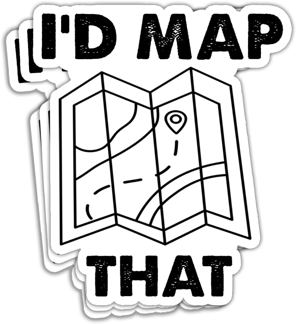 Amazon.com: MAIANEY I'd Map That Sticker Funny Surveyor Stickers Funny ...