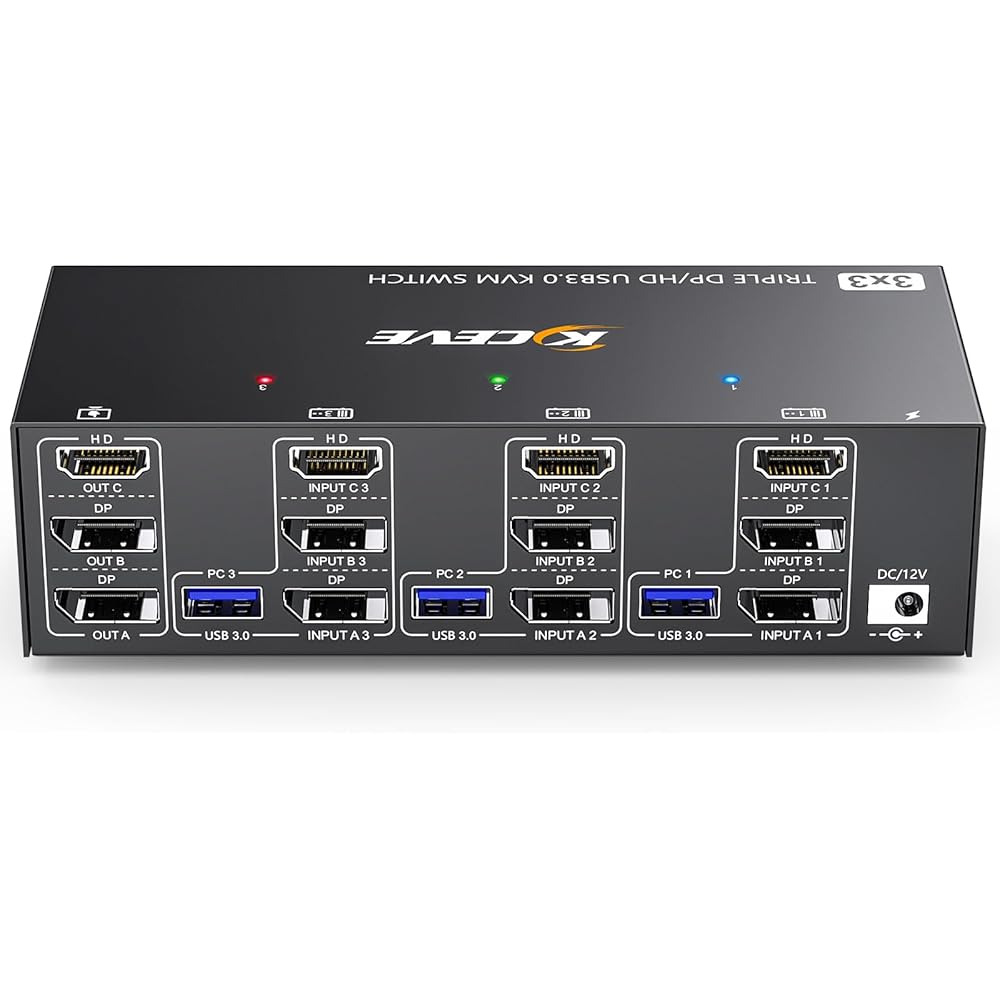 $25/mo - Finance KVM Switch 3 Monitors 3 Computers 8K@60Hz 4K@144Hz ...