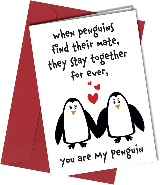 You Are My Penguin Anniversary Card/Funny Penguin Valentine Card ...