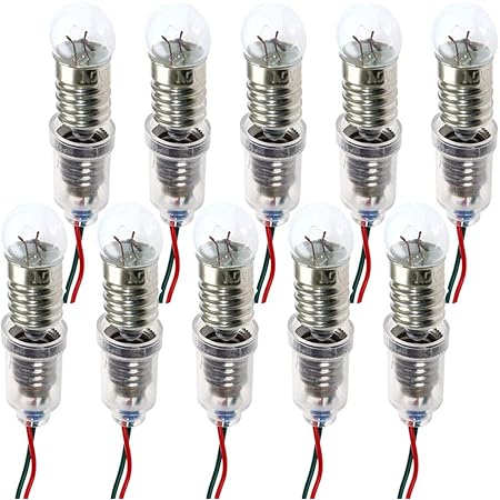 MEETOOT Set of 10pcs 1.5V Screw Mini Bulbs and 5pcs E10 Mini Bulb ...