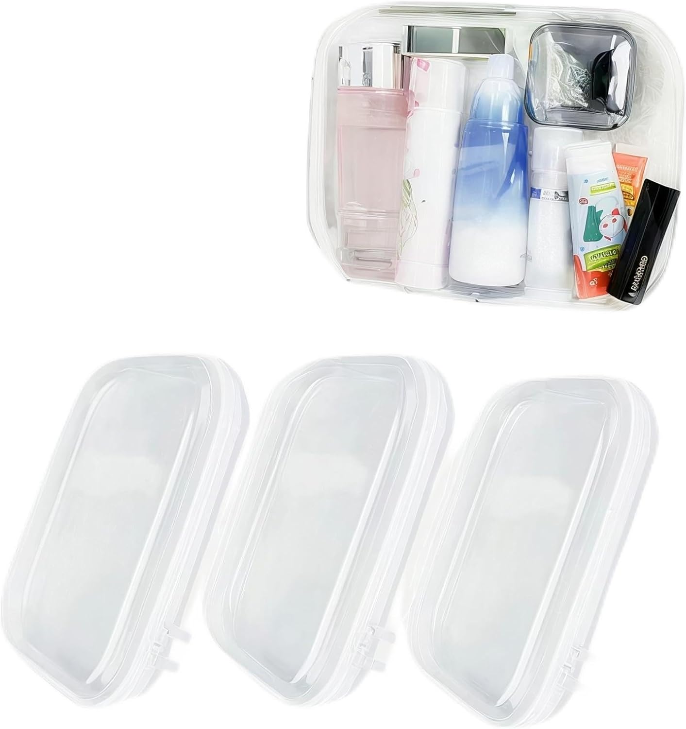 Amazon.com: UMTOTBAY 3 Pcs Zippered Transparent Cases，Clear Hard Pouch ...