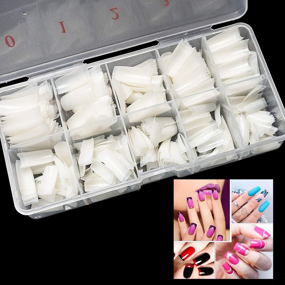 Buy VELVETREE Fake Nails Oval Nails False Round Nails Full Cover ...