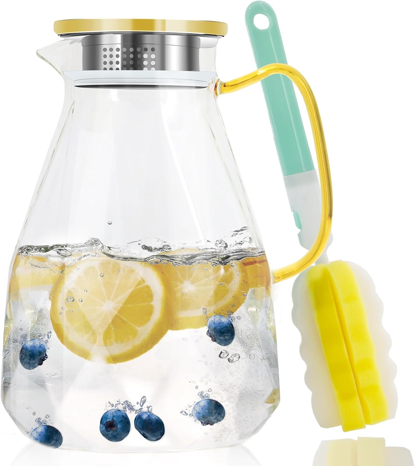 Amazon.com: XKY 74oz Glass Pitcher - Heat Resistant Borosilicate Glass ...