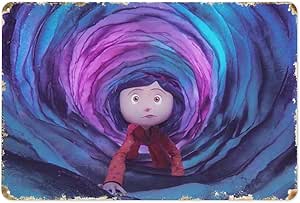 Amazon.com: Coraline Colorful Tunnel Poster Retro Wall Art Decor Metal ...