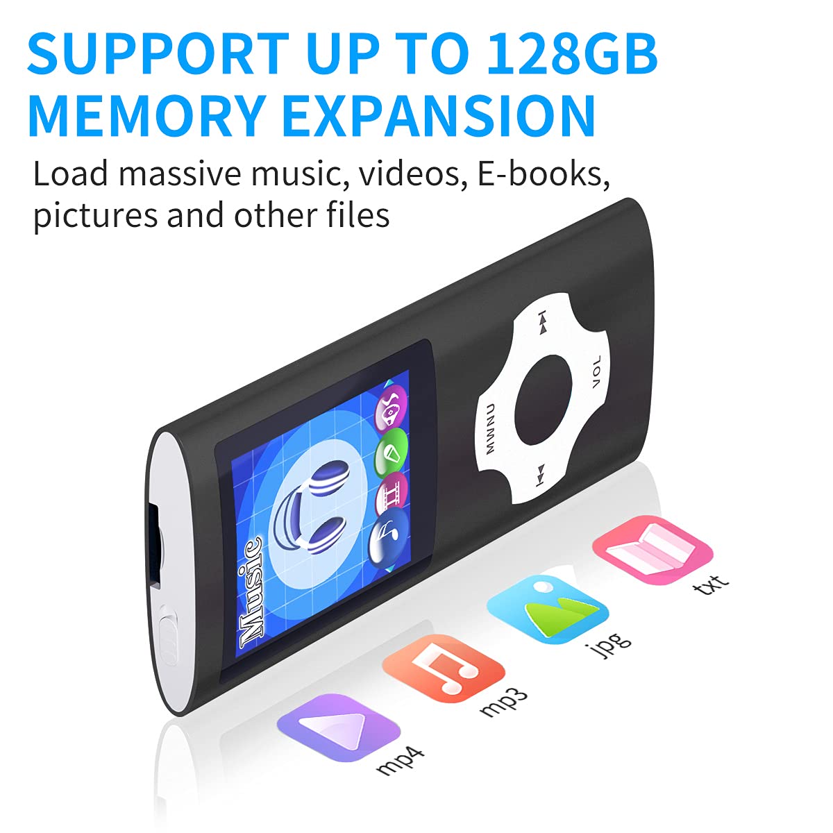MYMAHDI MP3 Player with Bluetooth 4.2, Touch Buttons with 2.4 inch ...