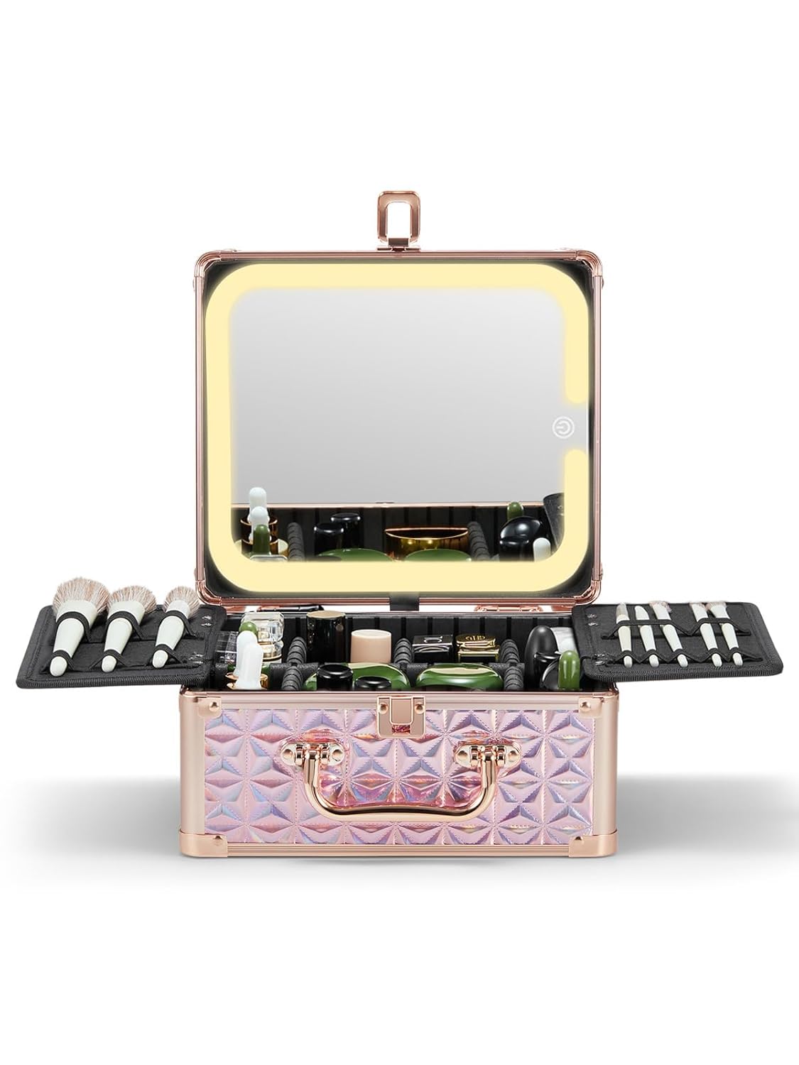 Amazon.com : Qislee Makeup Box with A Detachable Lighted Mirror ...