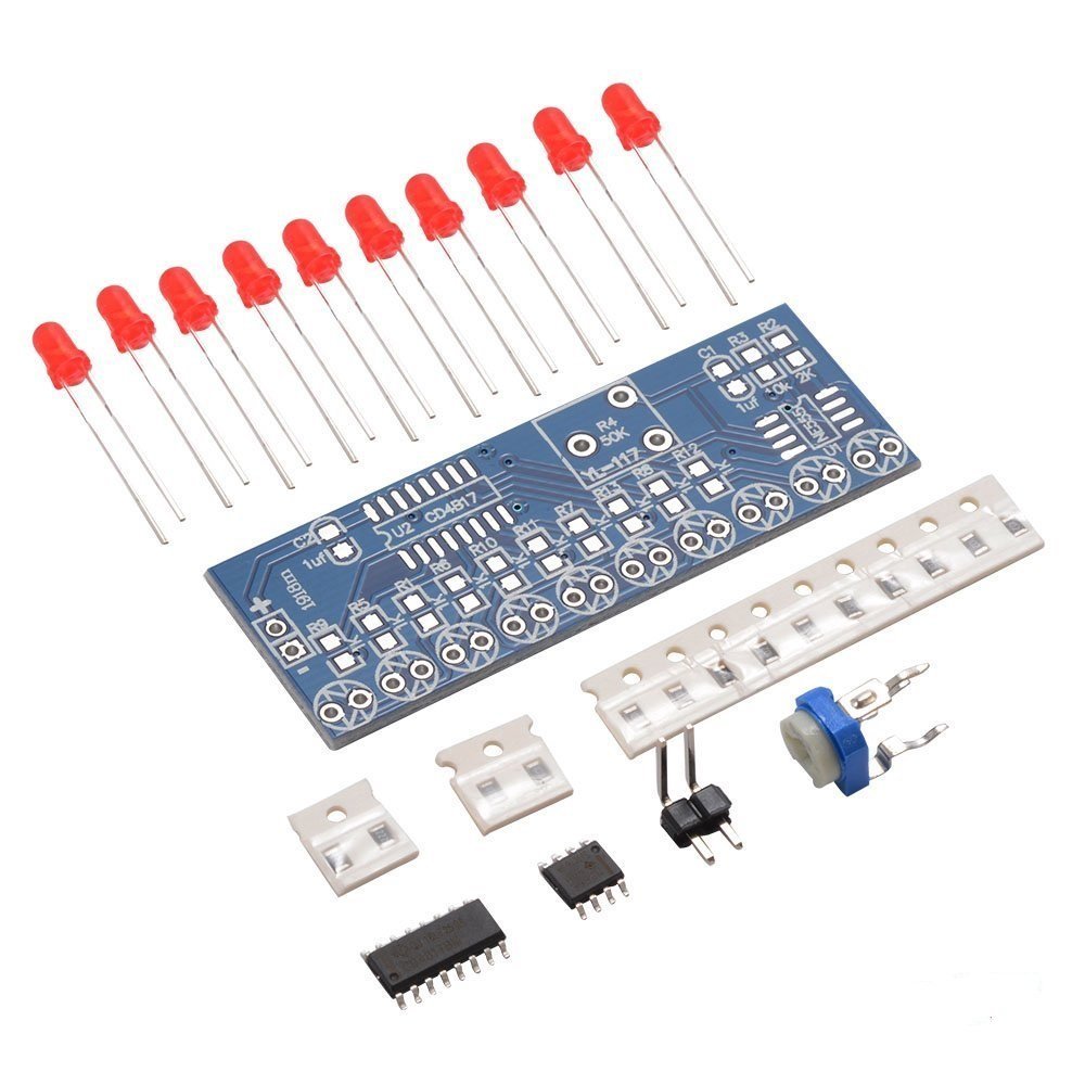 REES52 Integrated NE555 + CD4017 Light Water Flowing Red LED Module DIY ...