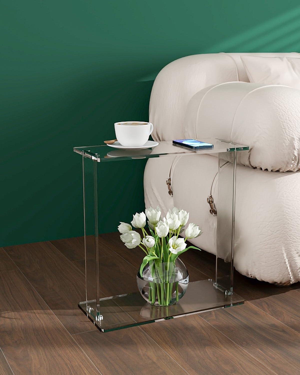Snapklik.com : Acrylic Side Table, 7" D Narrow Skinny Slim For Small ...