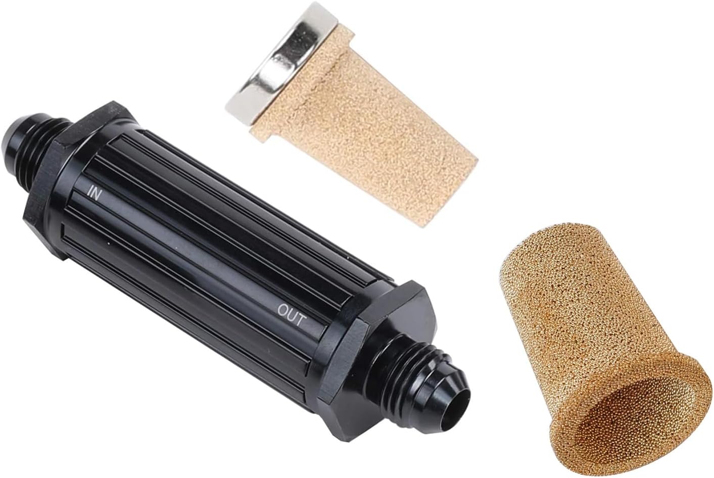 Amazon.com: AC PERFORMANCE AN8 Billet Inlet Fuel Filter Element with 30 ...