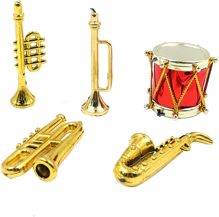 CENPEK 5Pcs Handcraft 1:12 Dollhouse Miniature Musical Instrument ...