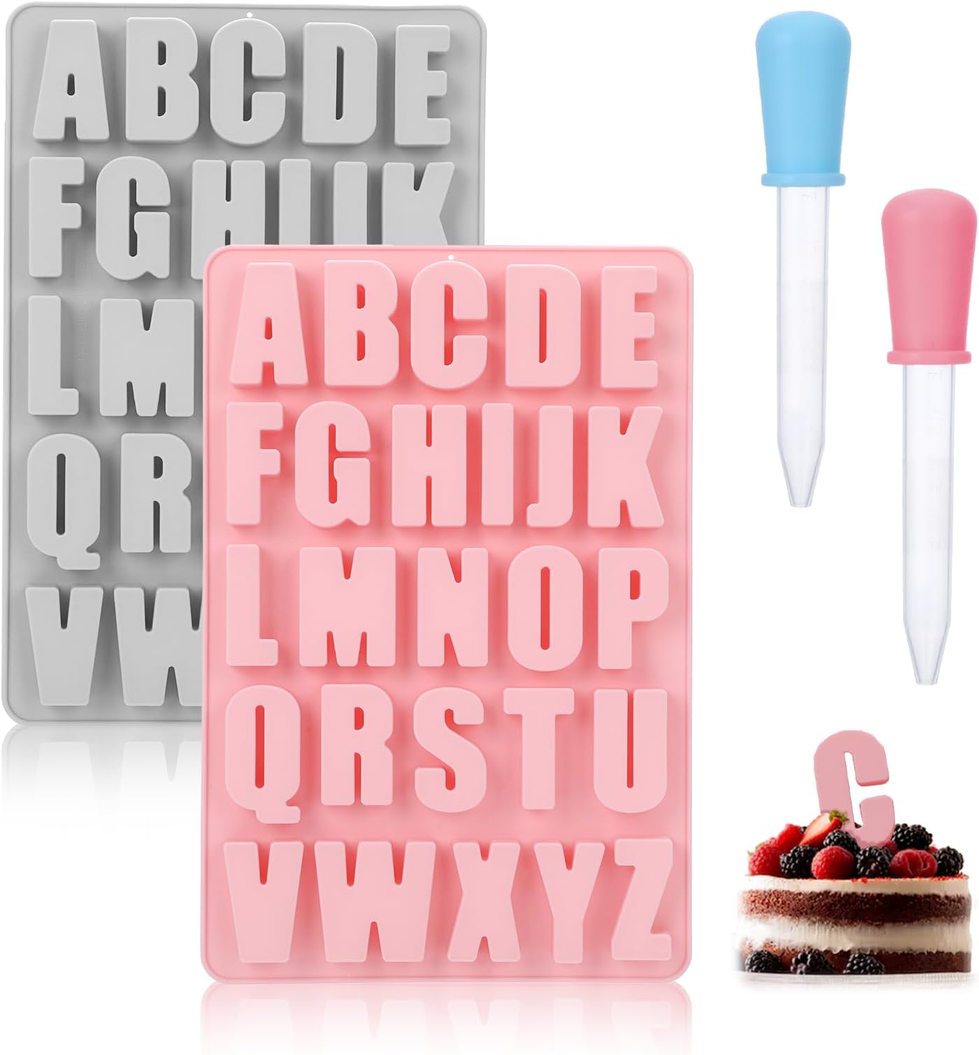 Amazon.com: 2 Pack Letter Molds for Chocolate,Silicone Letter Molds for ...