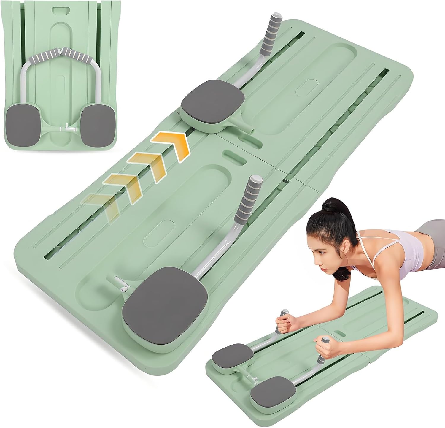 Foldable Pilates Reformer, Portable Home Gym Board Automatic Rebound ...