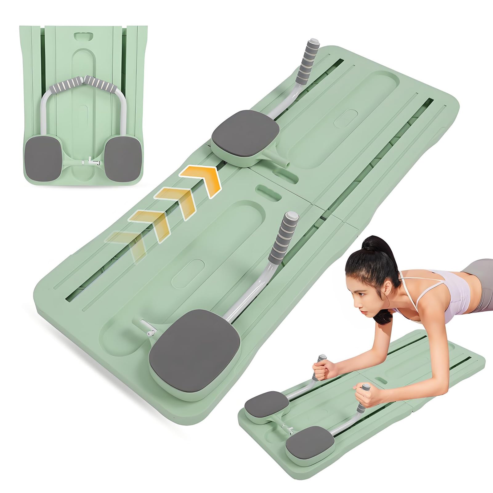 Foldable Pilates Reformer, Portable Home Gym Board Automatic Rebound ...