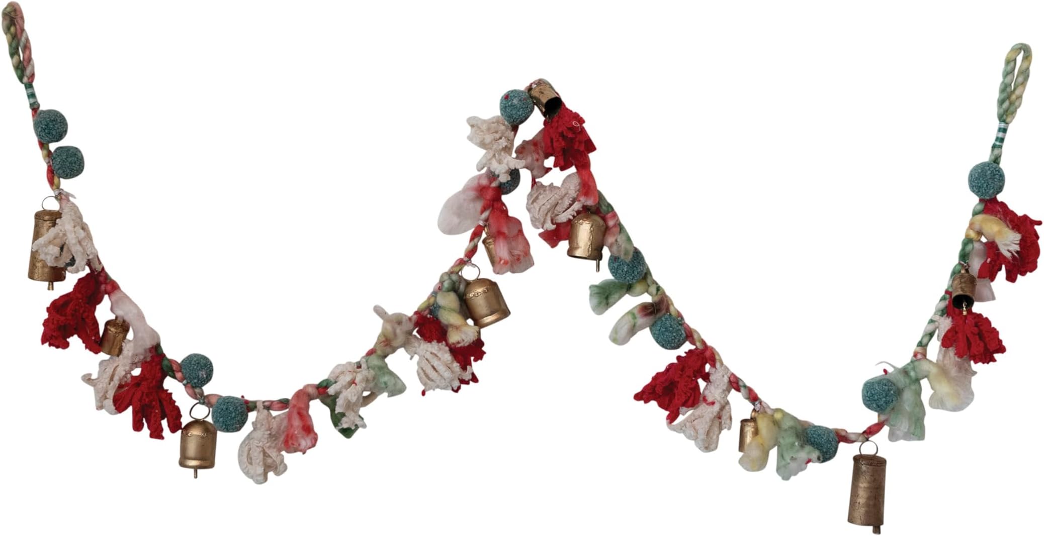 Amazon.com: Creative Co-Op Handmade Wool and Cotton Blend Garland with ...