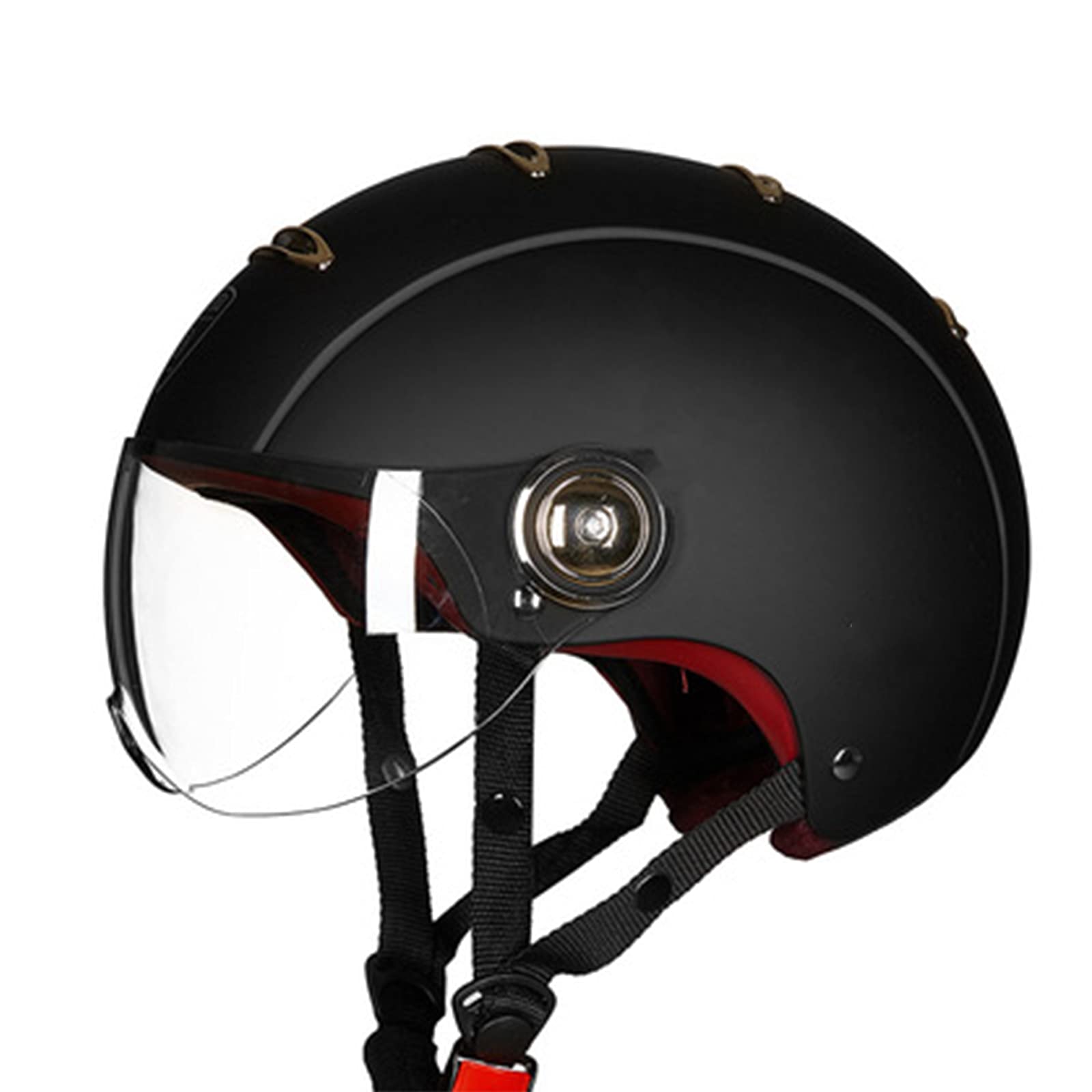 Buy Retro 3/4 Shell Open Face Helmet Vintage Motorcycle Modular Half ...