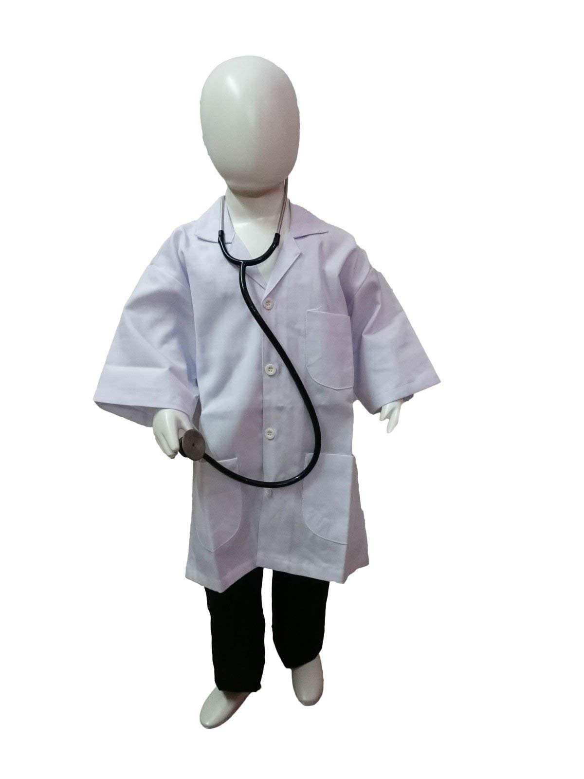 Buy BookMyCostume Doctor Physician White Coat with Stethoscope Medical ...