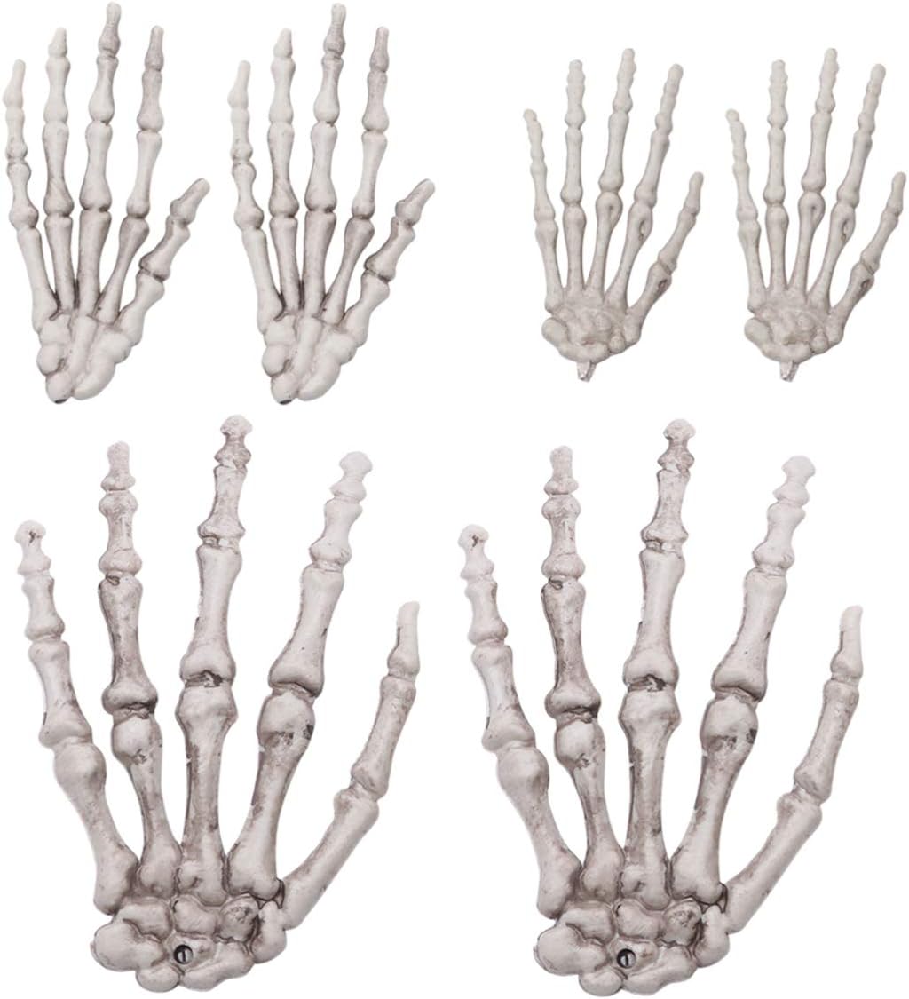 Amazon.com: Ciieeo 3 Pairs Halloween Skeleton Hands Halloween Tricky ...
