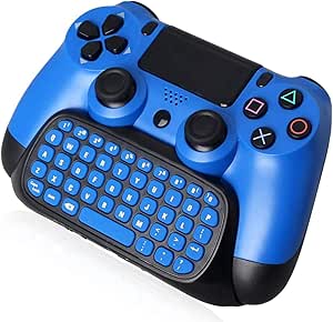 Wireless Gaming Keyboard for PS4, 2.4G Wireless Chatpad, Rechargeable Online Gaming Live Chat ...