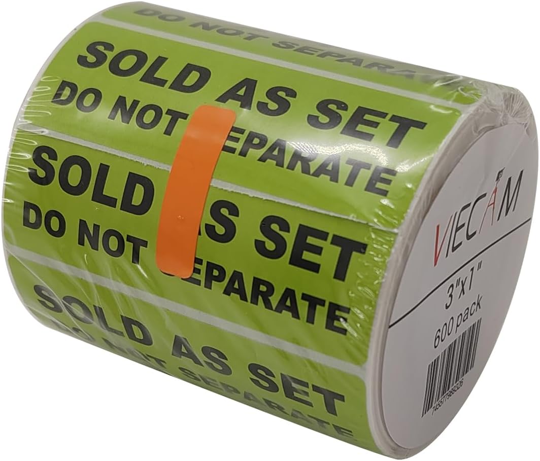 Amazon.com : VIECAM 3" x 1" Green 'Sold as a Set Do Not Separate' FBA ...