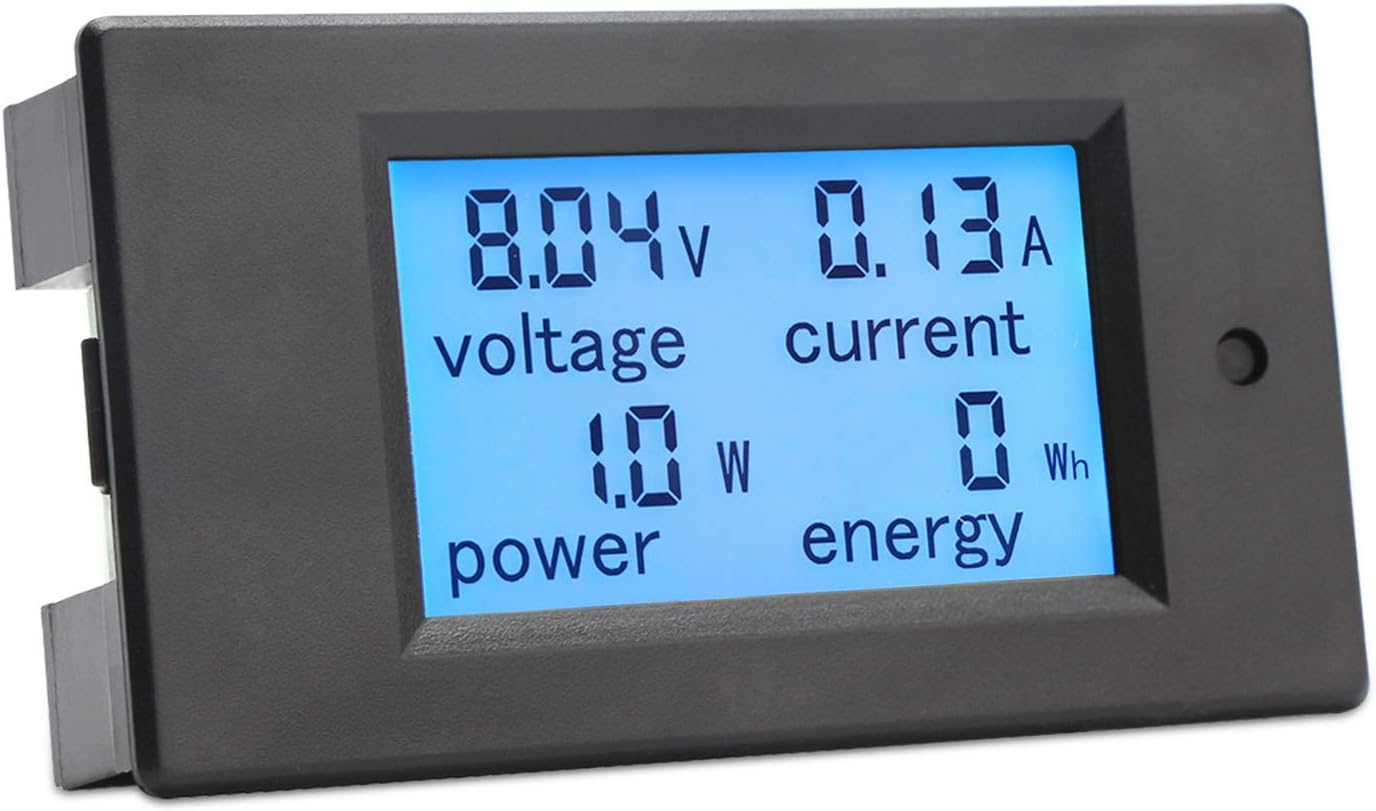KNACRO DC 6.5-100V 20A Voltage Amperage Power Energy Meter DC Volt Amp ...