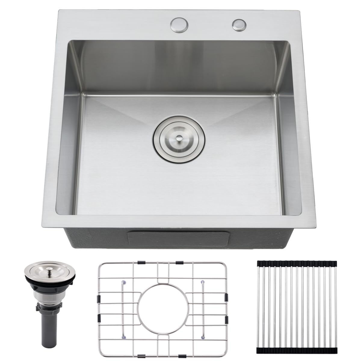 20-inch Drop in Kitchen Sink- VOKIM 20"x 19" Stainless Steel Single ...