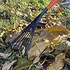 Meccion Mini Garden Rake 16 Inch 9 Root Steel Hand Fan Leaf Rake with ...