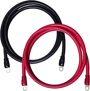 Amazon.co.jp: KIV 22SQ R22-8s 150cm KAUSMEDIA バッテリーケーブル 1.5m 圧着端子8mm バッテリー 並列 接続 インバータ 電気機器用ビニル ...