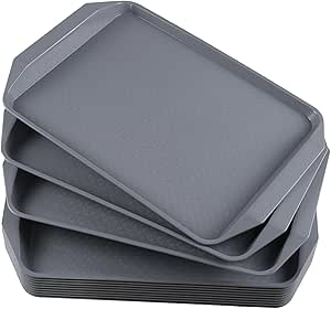 Amazon.com | Callyne 12-Pack Plastic Fast Food Trays, Cafeteria Serving ...