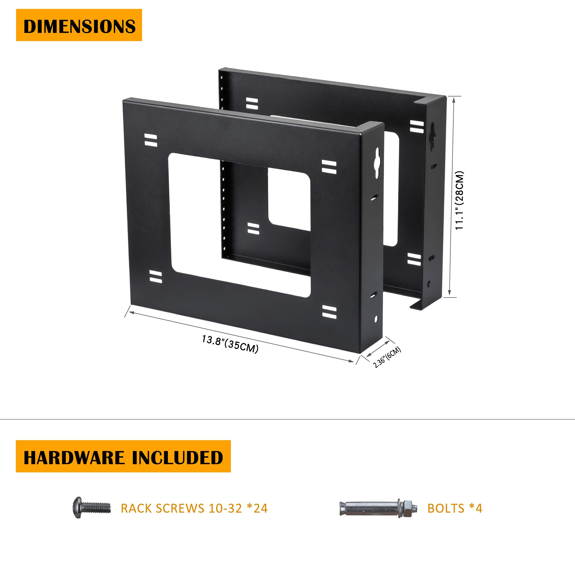 Snapklik.com : RIVECO 6U Open Frame Rack Wall Mount & Desktop Mount