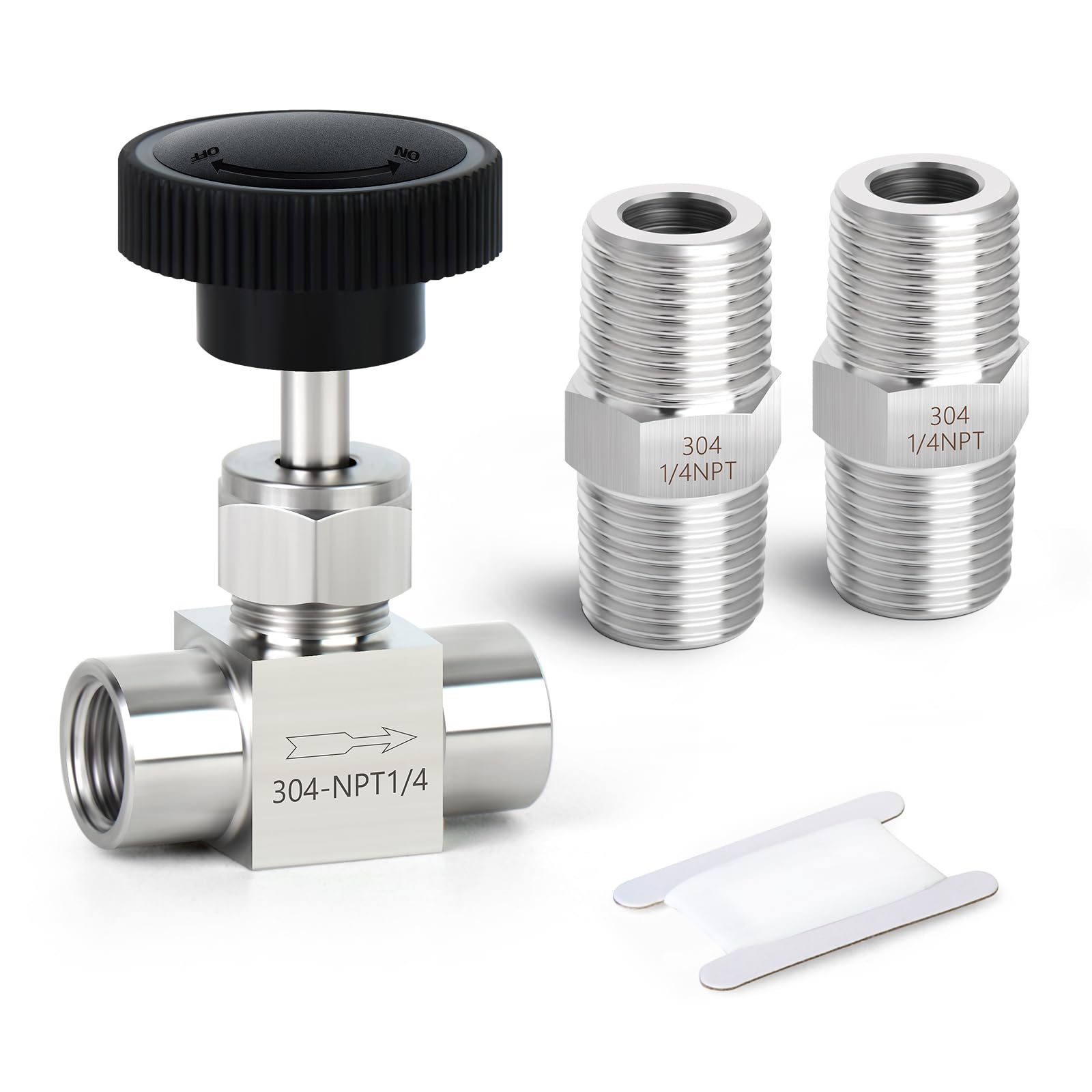 Amazon.com: TAISHER 1PCS 304 Stainless Steel Straight Needle Valve 1/4 ...